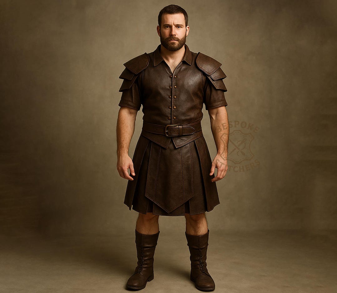 Men’s Leather Gladiator Armor Set – Custom Handmade Renaissance Warrior ...
