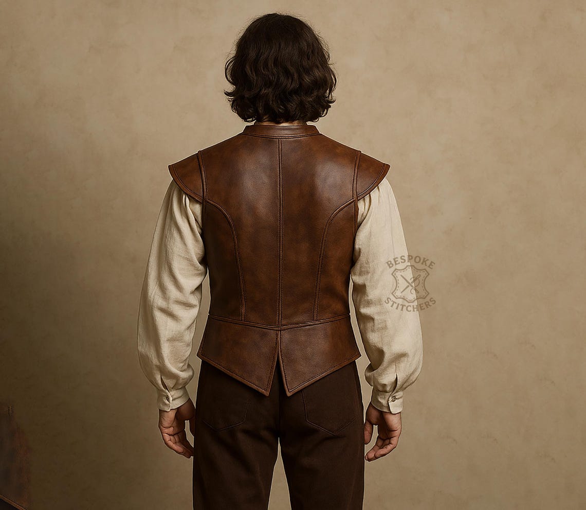 Handmade Men’s Medieval Leather Vest | Renaissance Faire Lace-up ...