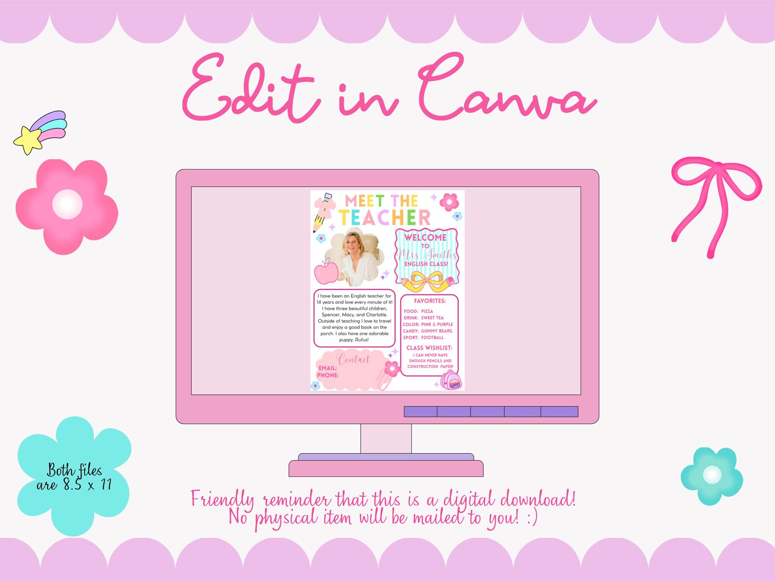 Meet the Teacher Editable Template- Back to School- Meet the Teacher ...