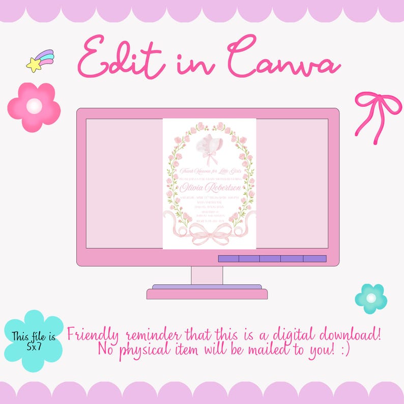 Printable Watercolor Baby Shower Invitation: Thank Heaven for Little ...