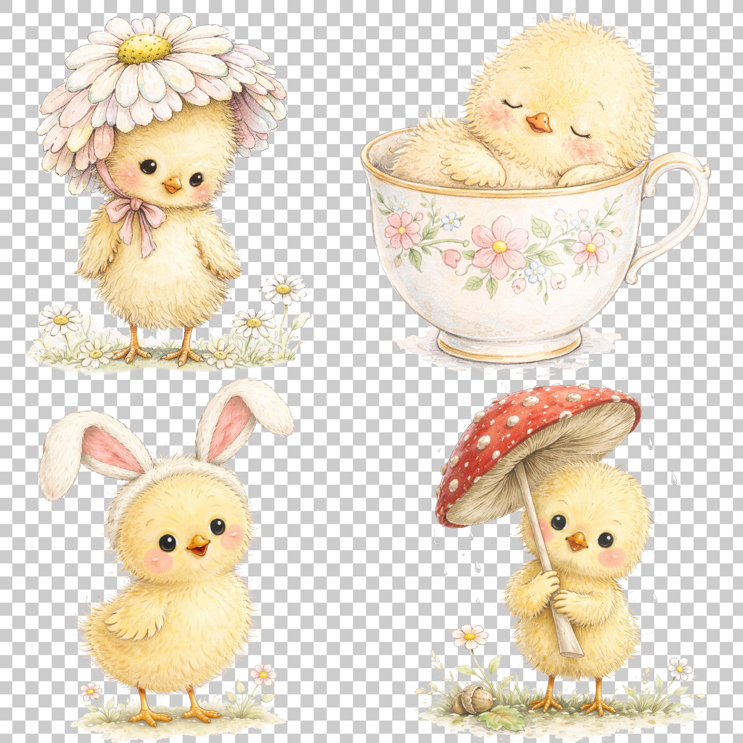 Cute Easter Chick Clipart Bundle, Baby Chicks PNG, Spring Easter Chick ...
