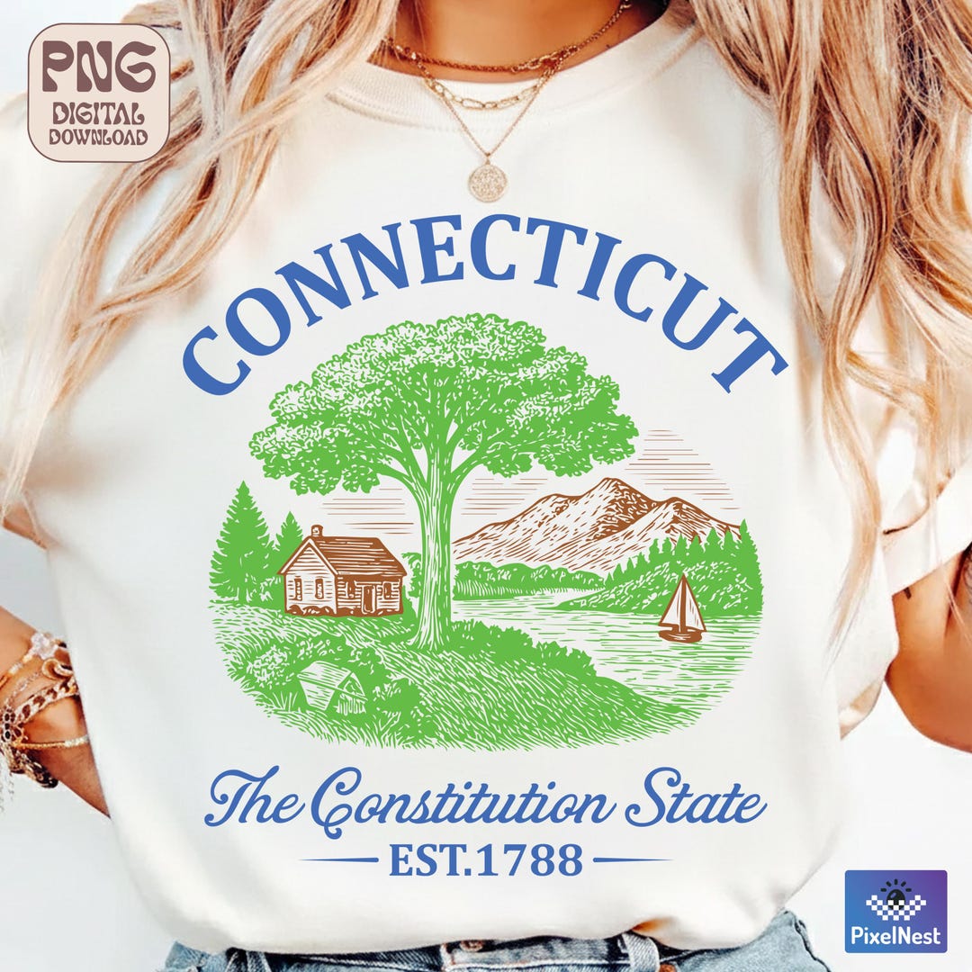 Connecticut the Constitution State PNG, Vintage State Tshirt SVG ...