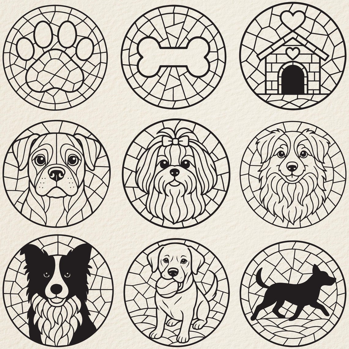 Dog Mosaic SVG Bundle, Puppy Mosaic Art,dog Breeds Mosaic PNG Clipart ...