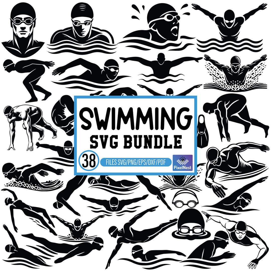 Swimming SVG Bundle, Water Sports Svg, Swimmer PNG Files, Swim Vibes ...
