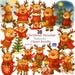 Christmas Reindeer Watercolor Clipart Bundle, Cute Reindeer PNG Set ...