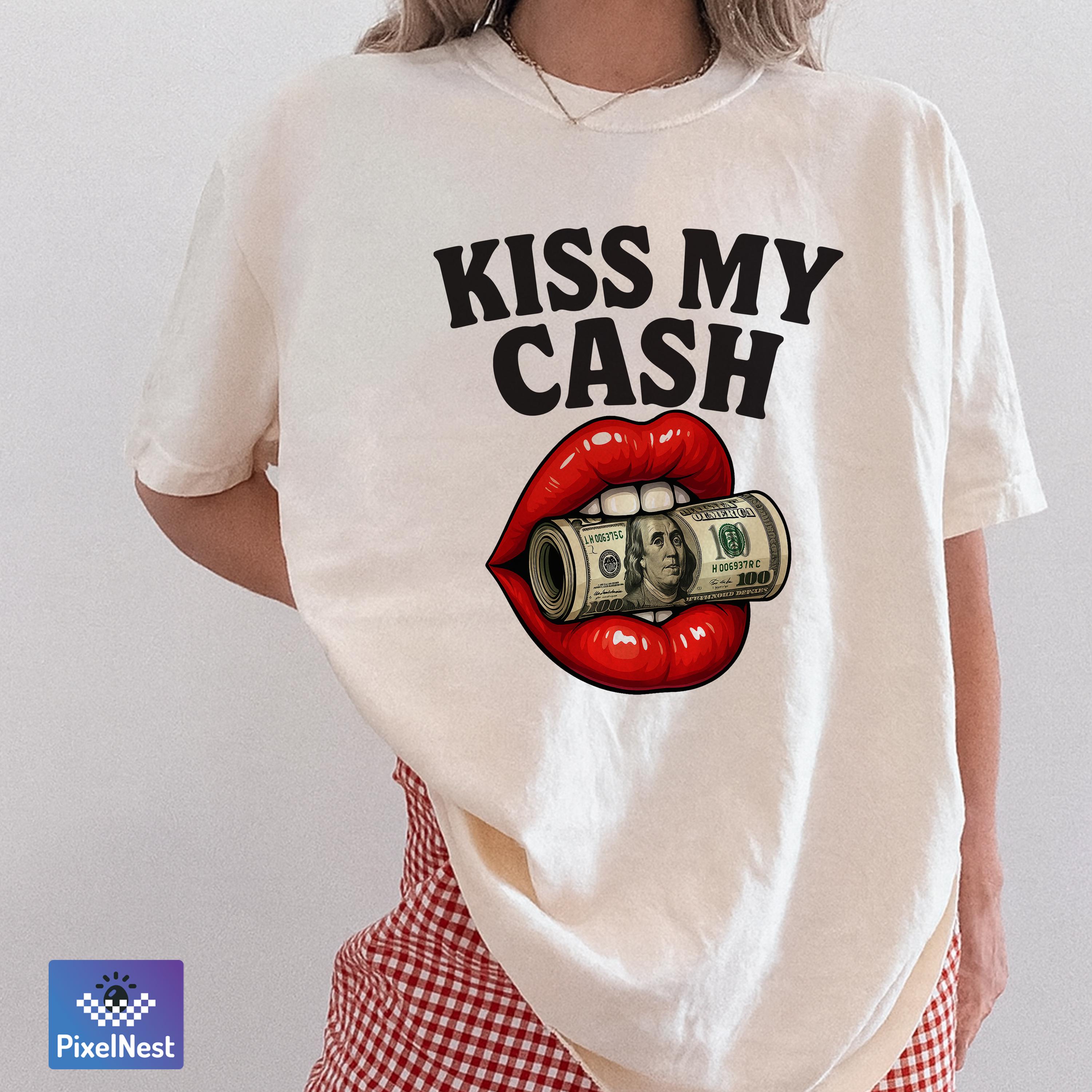 Kiss My Cash PNG, Red Lips Money Roll Clipart, Baddie Aesthetic Graphic ...