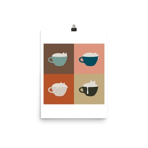 Catpuccino 2x2 Art Print - Etsy