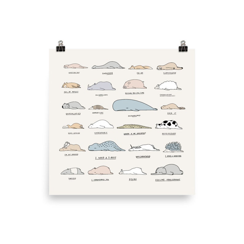 The Moody Animals Art Print - Etsy