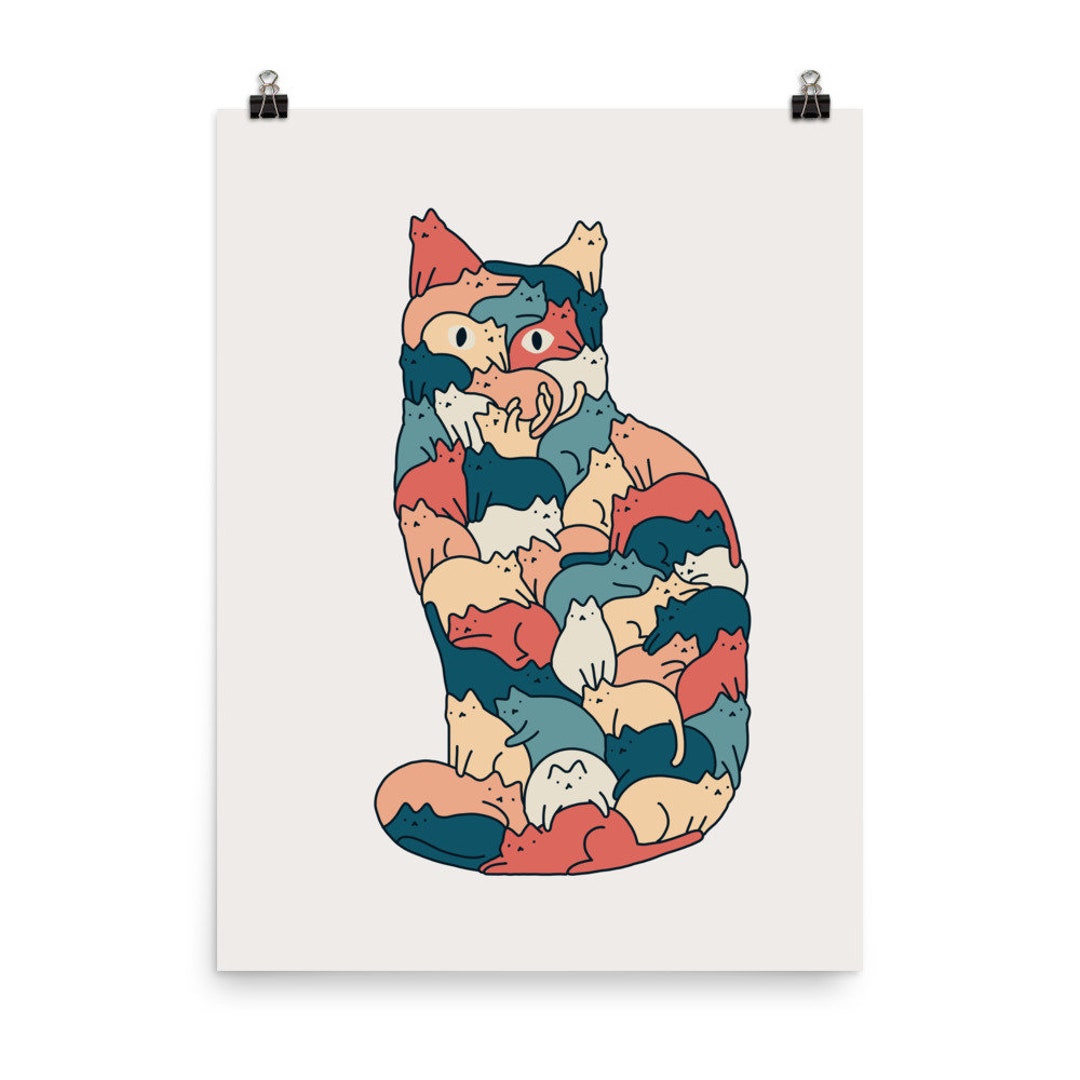 Cat Landscape 185: How Many Cats? - Art Print - Etsy