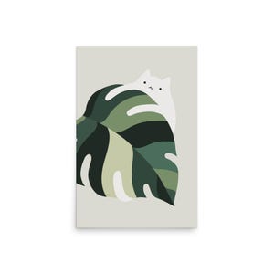 Cat and Plant 12B - Art Print - Etsy