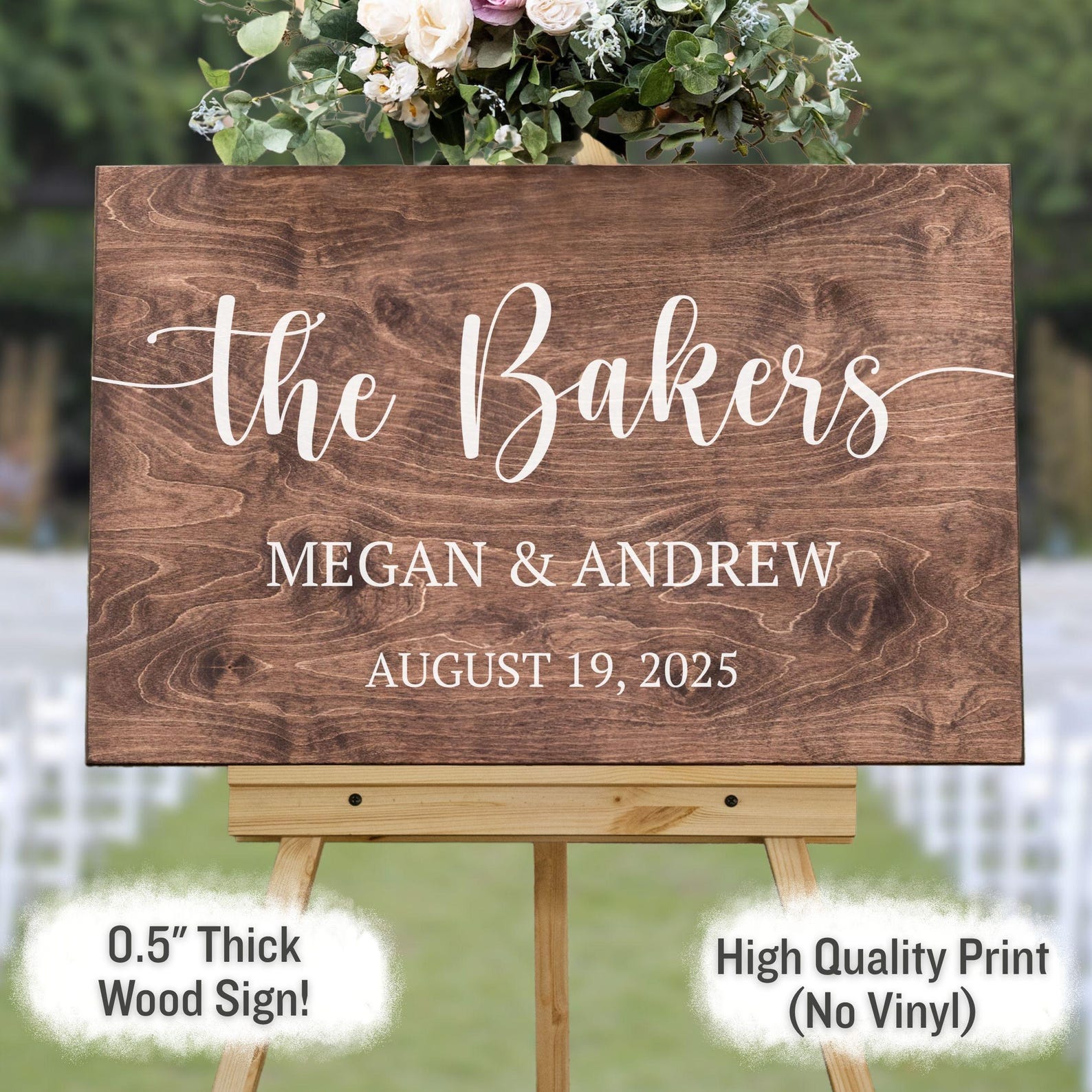 Custom Wedding Sign Personalized Wedding Signage Last Name Wood Wedding ...