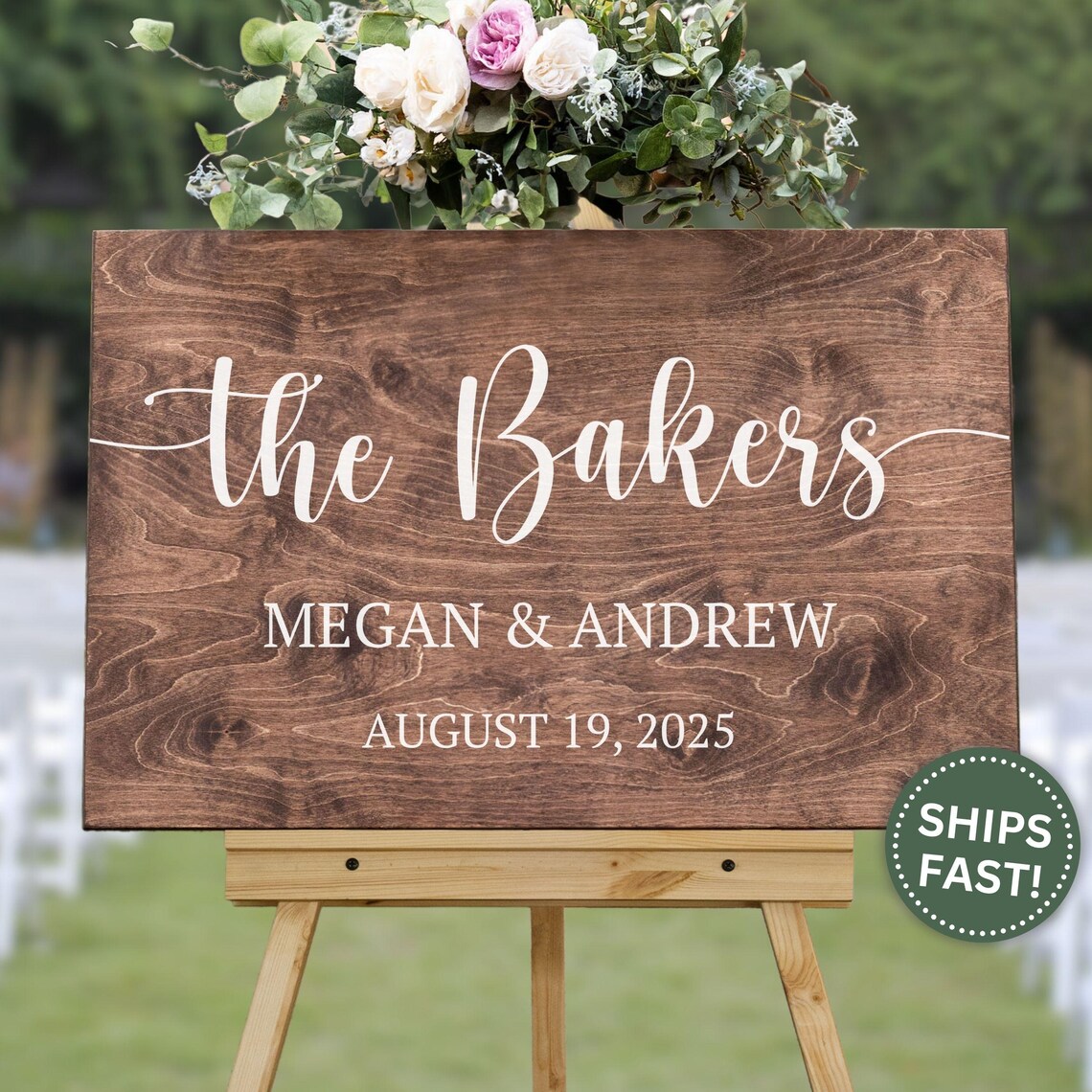 Custom Wedding Sign Personalized Wedding Signage Last Name Wood Wedding ...