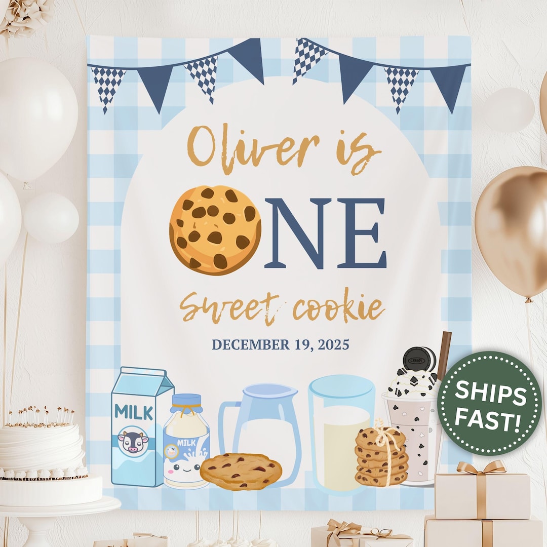 One Sweet Cookie Banner, Custom First Birthday Cookie Theme Tapestry ...