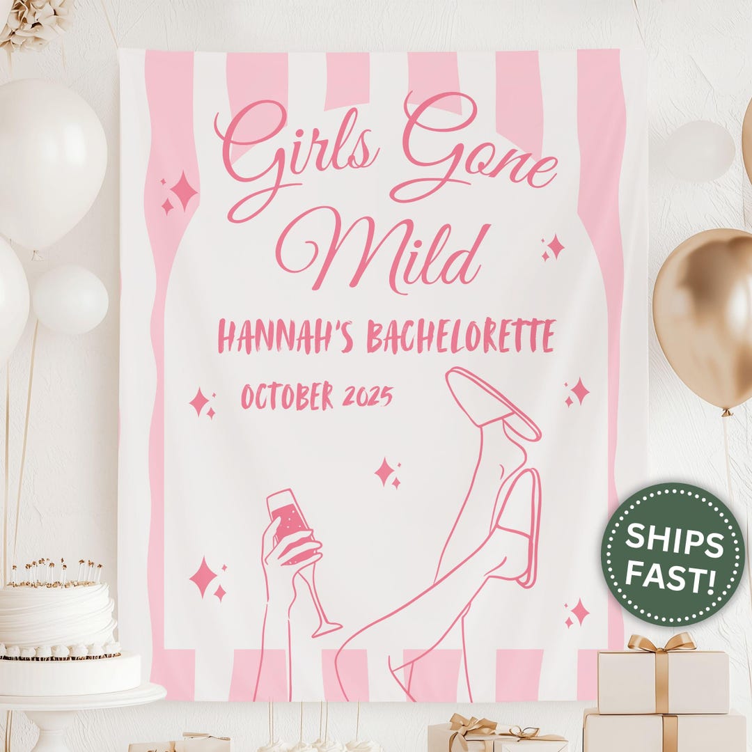Girls Gone Mild Banner, Custom Girls Gone Mild Bachelorette Tapestry ...