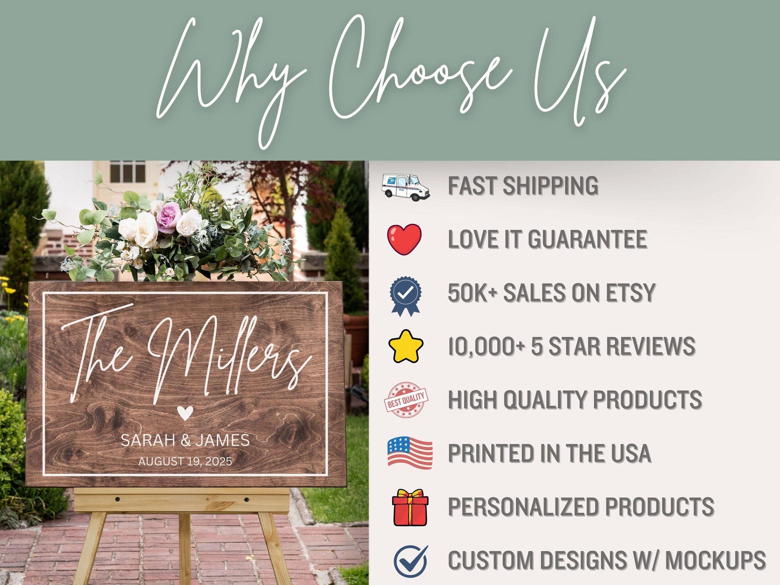 Custom Wedding Sign Personalized Wedding Signage Last Name Wood Wedding ...