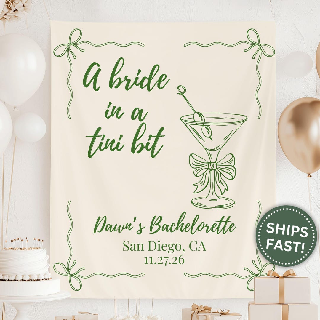 Bride in a Tini Bit Banner, Custom Bride in a Tini Bit Tapestry Decor ...