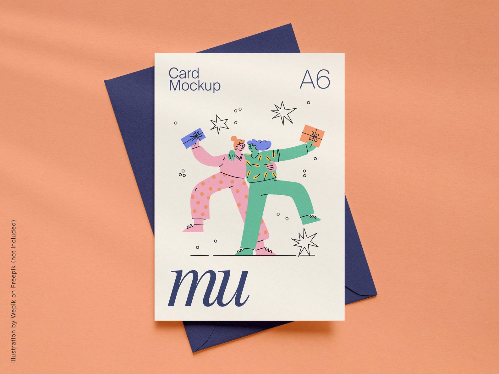 A6 Greeting Card Mockup: Customizable Envelope and Editable Background ...