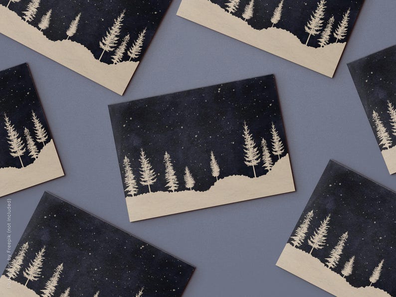 Multiple Scattered Card Mockup: Flat-lay Greeting Card Set Mockup for ...