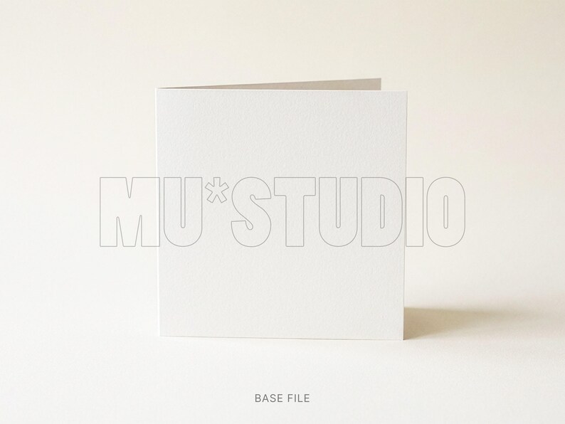 Square Folded Card Mockup: Customizable Color Background, Valentines ...
