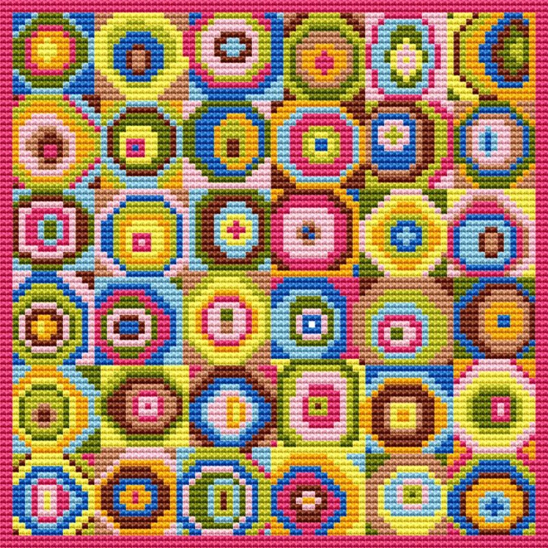 Circles - Digital Download Needlepoint Cross Stitch Embroidery Pattern ...