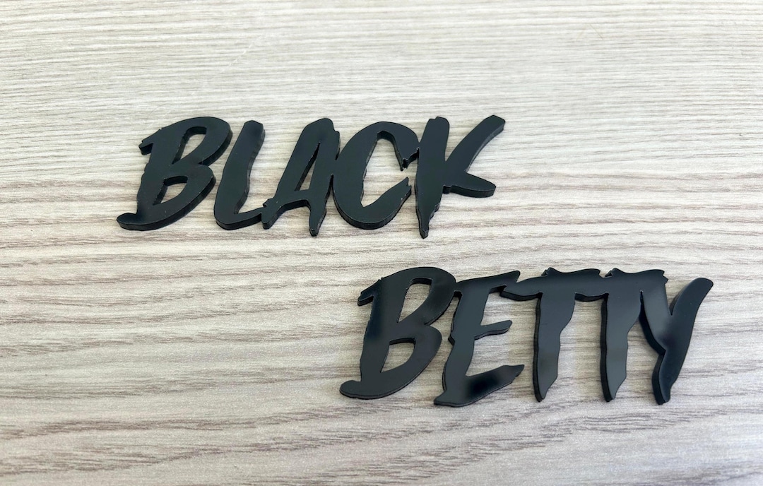 Custom Text Car Badge - Single Layer - Aggressive Font - Type Your Own ...