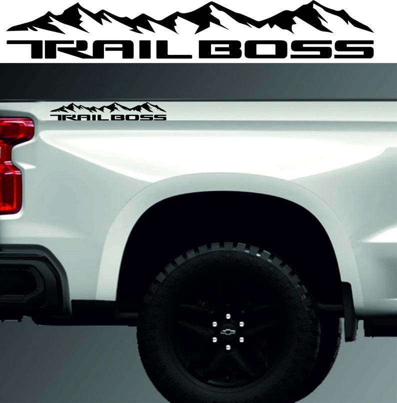 Chevy Silverado Trail Boss Matte Black Z71 RST LTZ Bed Side Decal ...