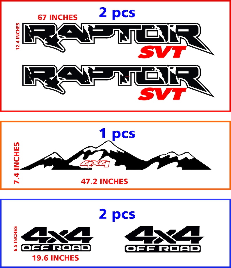 Ford Raptor SVT Ford Raptor 4x4,ford Car Raptor F150 Decal Vinyl Decal ...