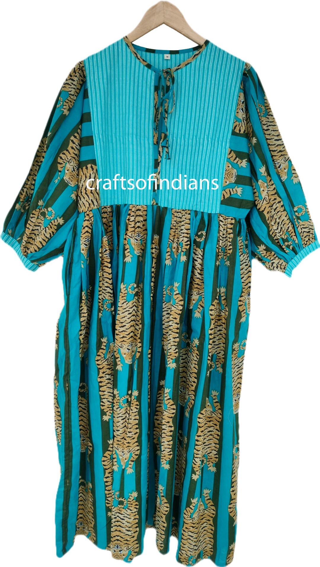 100% Cotton Hand Block Print Dress Summer Dress Cotton Dress Mini Dress ...