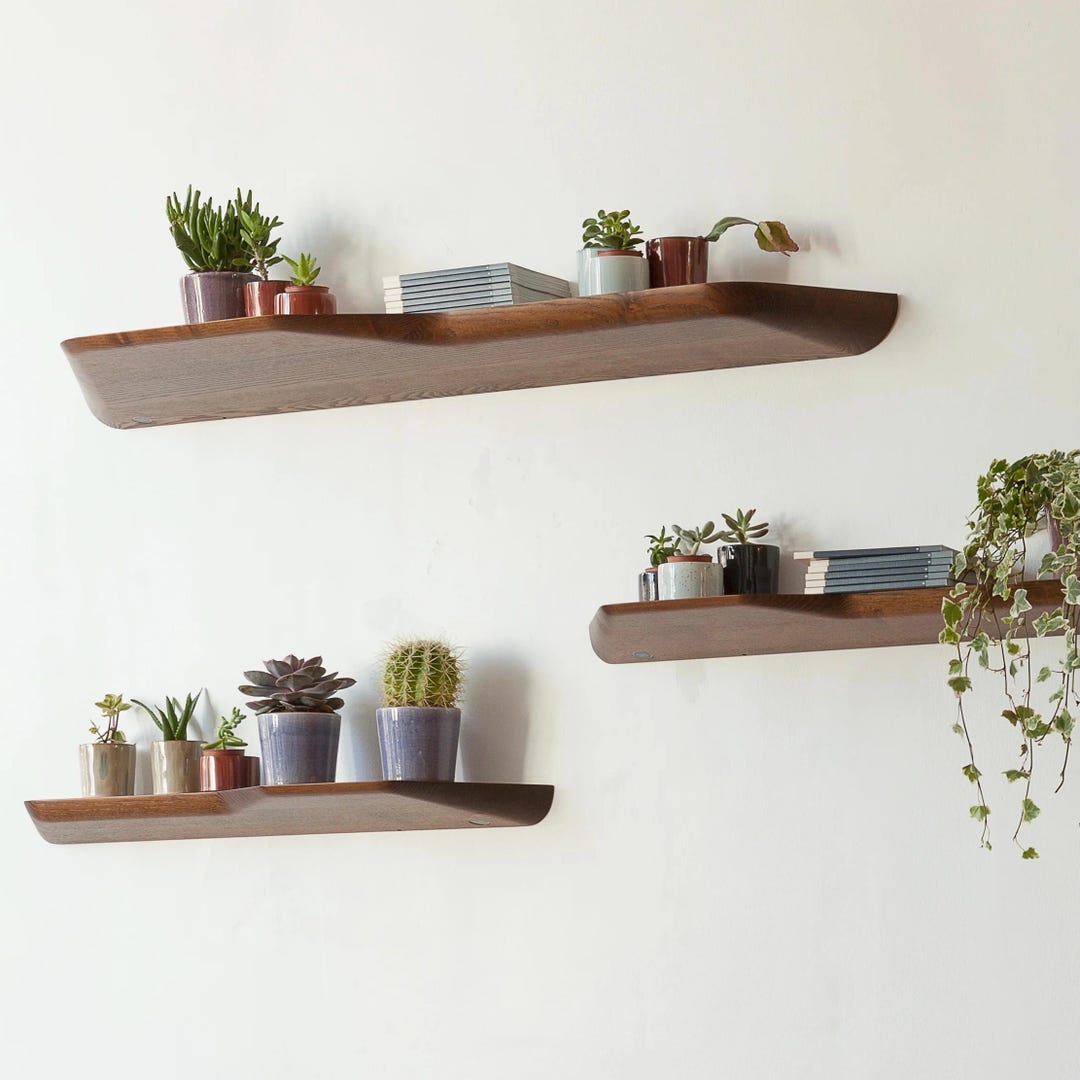 Unique Floating Shelves With Harmonious Curves, Streamlined Design Wall ...