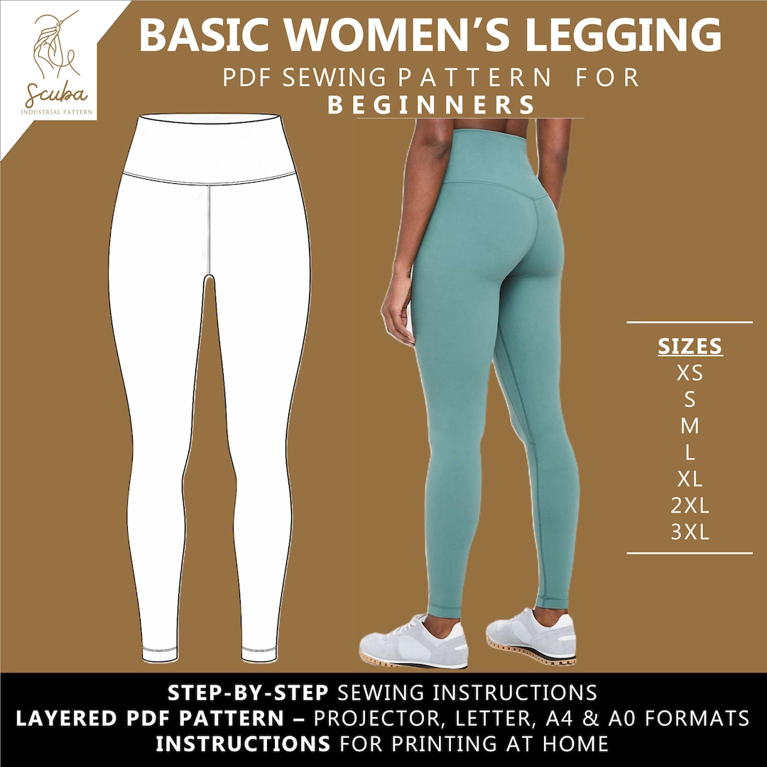 Women's Leggings PDF Sewing Pattern | Beginner Friendly DIY | Instant ...