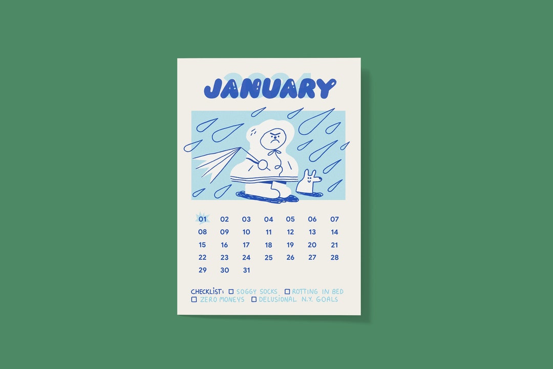 Risograph 2024 Grumpy Calendar - Etsy UK