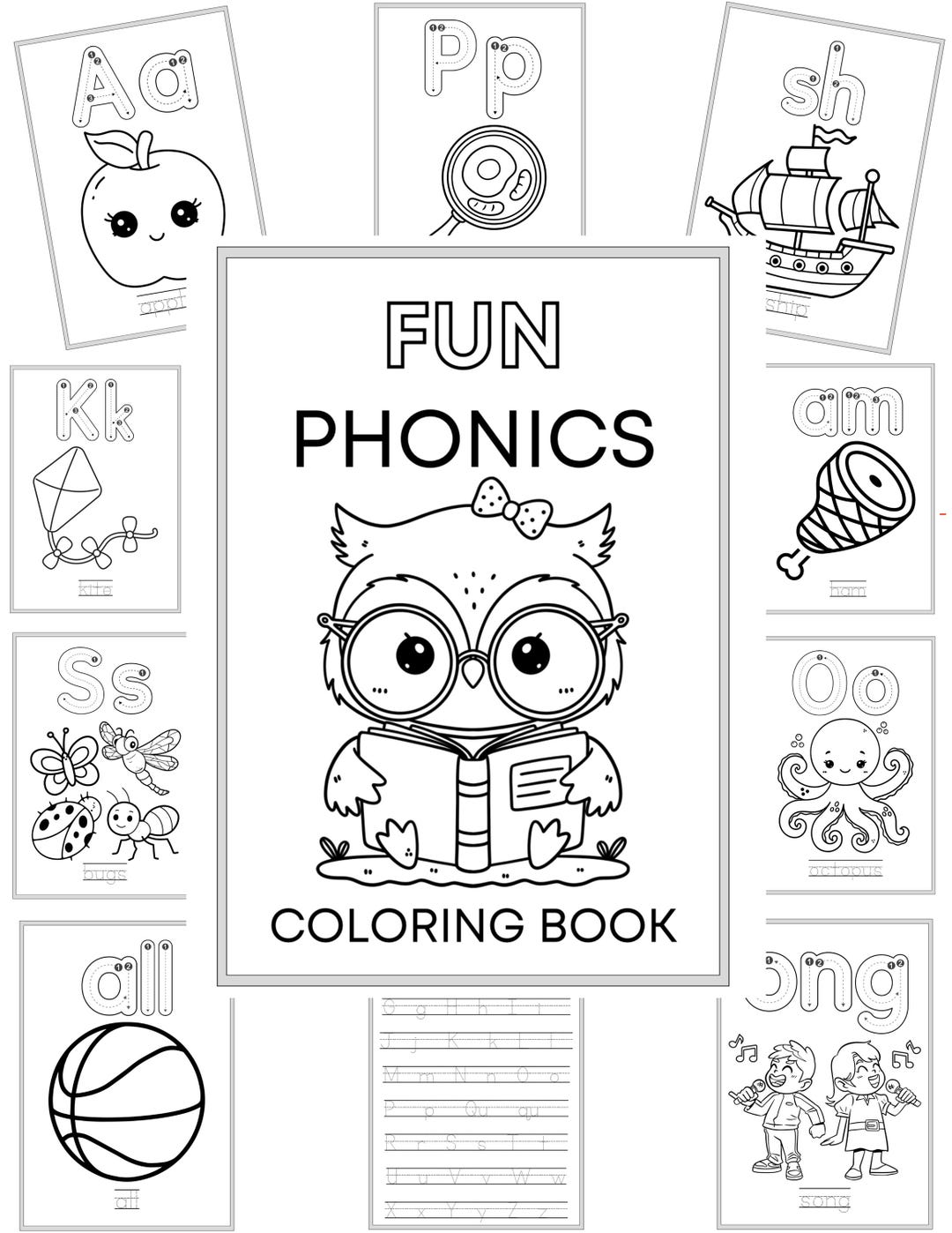 Fun Phonics Coloring Book - Etsy
