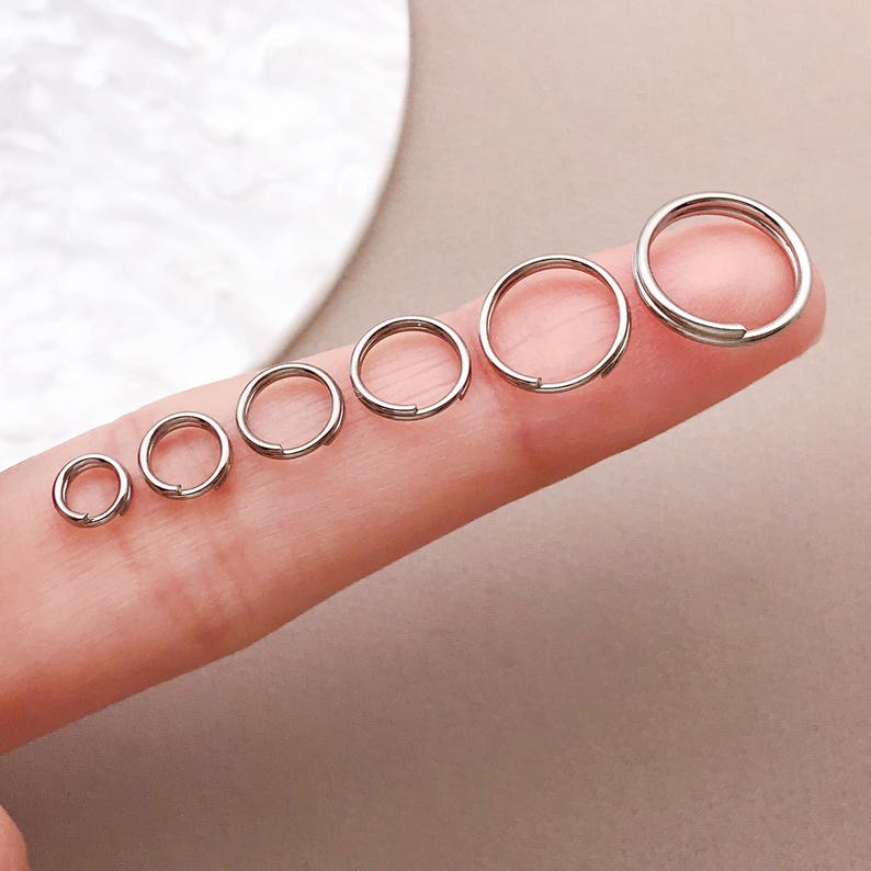 100/150/200pcs Stainless Steel Split Rings Double Loop Jump Rings Small ...