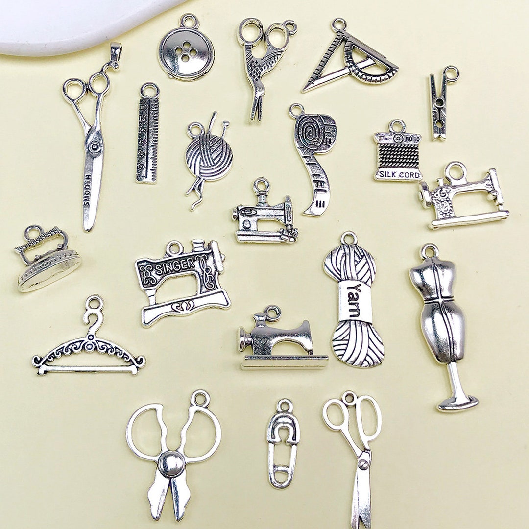 Mix 20/65pcs Bulk Antique Silver Sewing Crafts Charms Collection ...