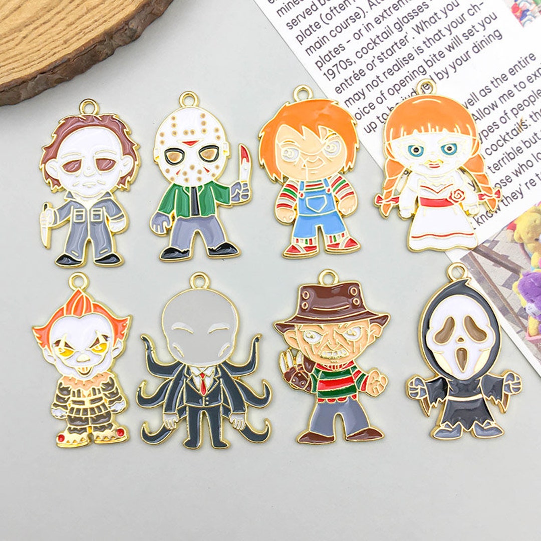 5/8pcs Horror Movie Character Enamel Alloy Charm for DIY - Etsy