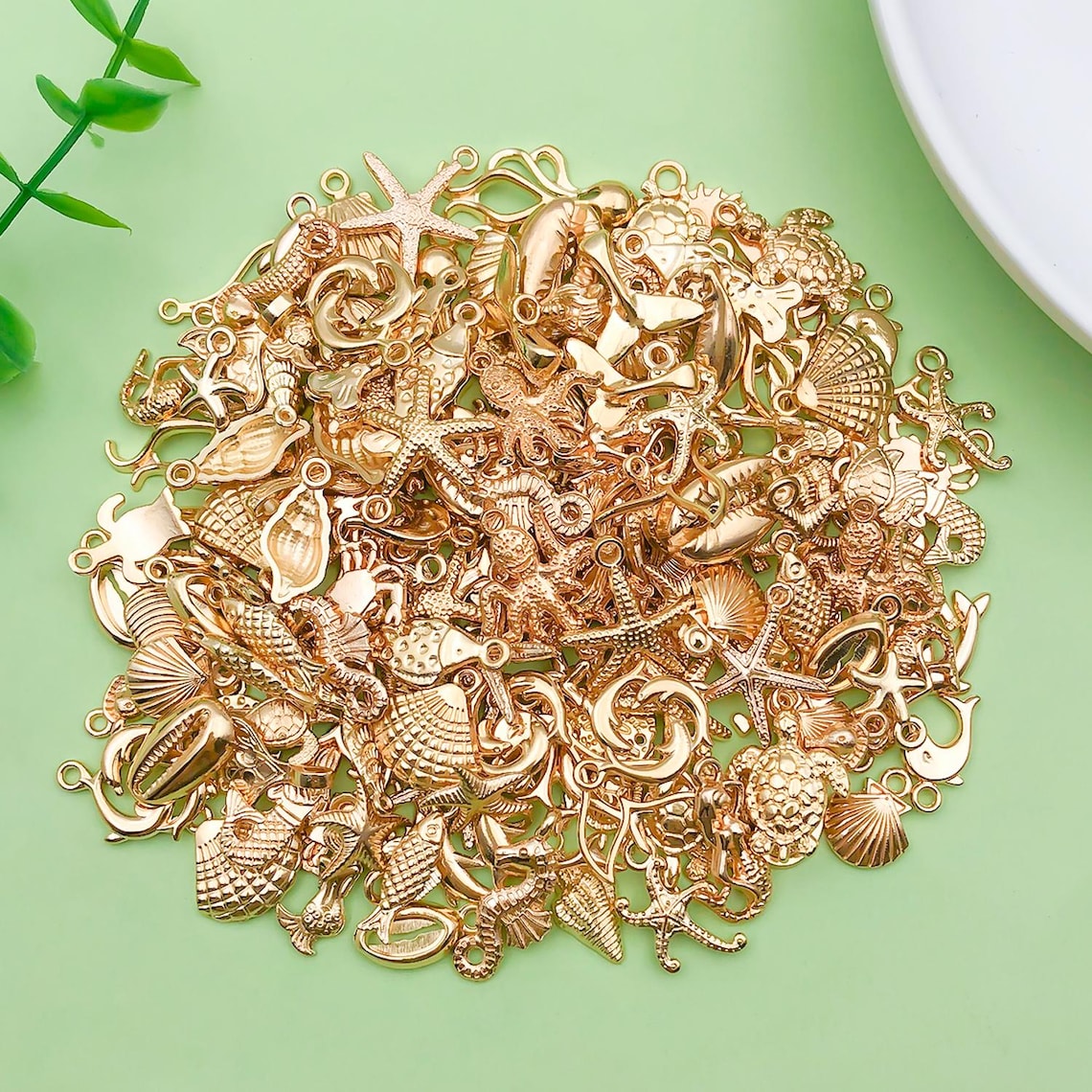 20/50/100pcs Random Mix Bulk Summer Assorted KC Gold Ocean Life Sea ...