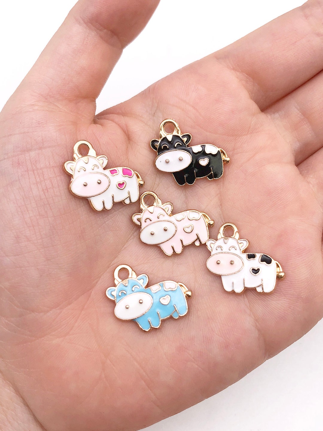10/20pcs Dairy Cattle Charms Zinc Alloy Cows Charms Enamel Charms Cow ...