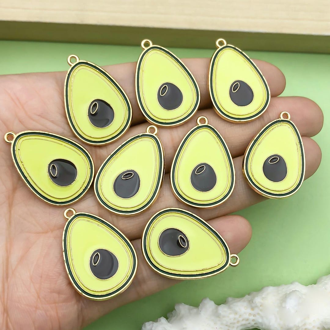 10/15/20pcs Fruit Enamel Pendants Fruits Charms Avocado Charm Pendant ...