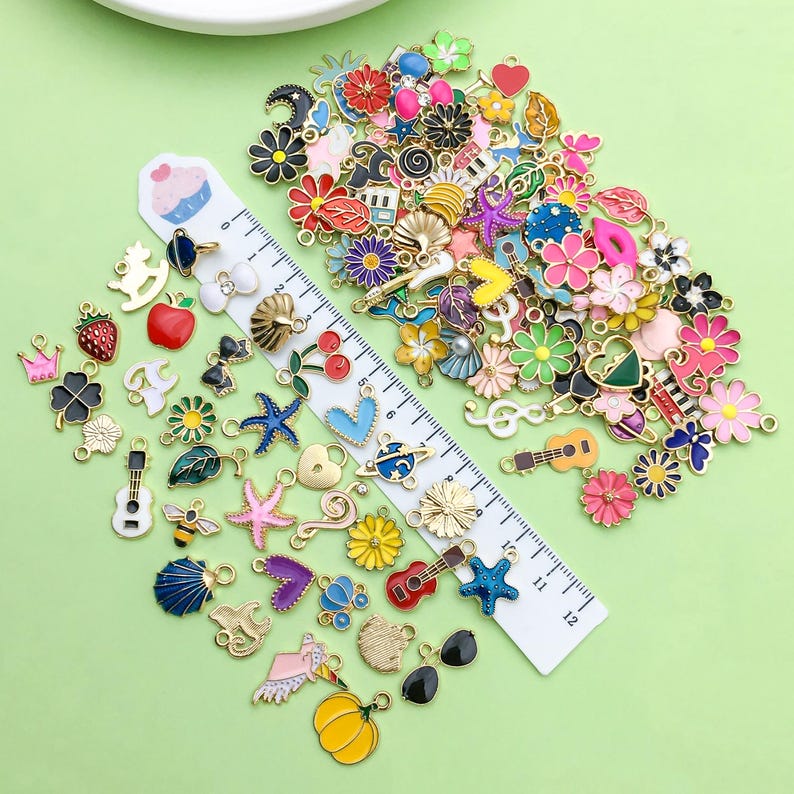 Mix 20/200pcs 10 Color Bulk Wholesale Assorted Multicolor Gold Enamel ...
