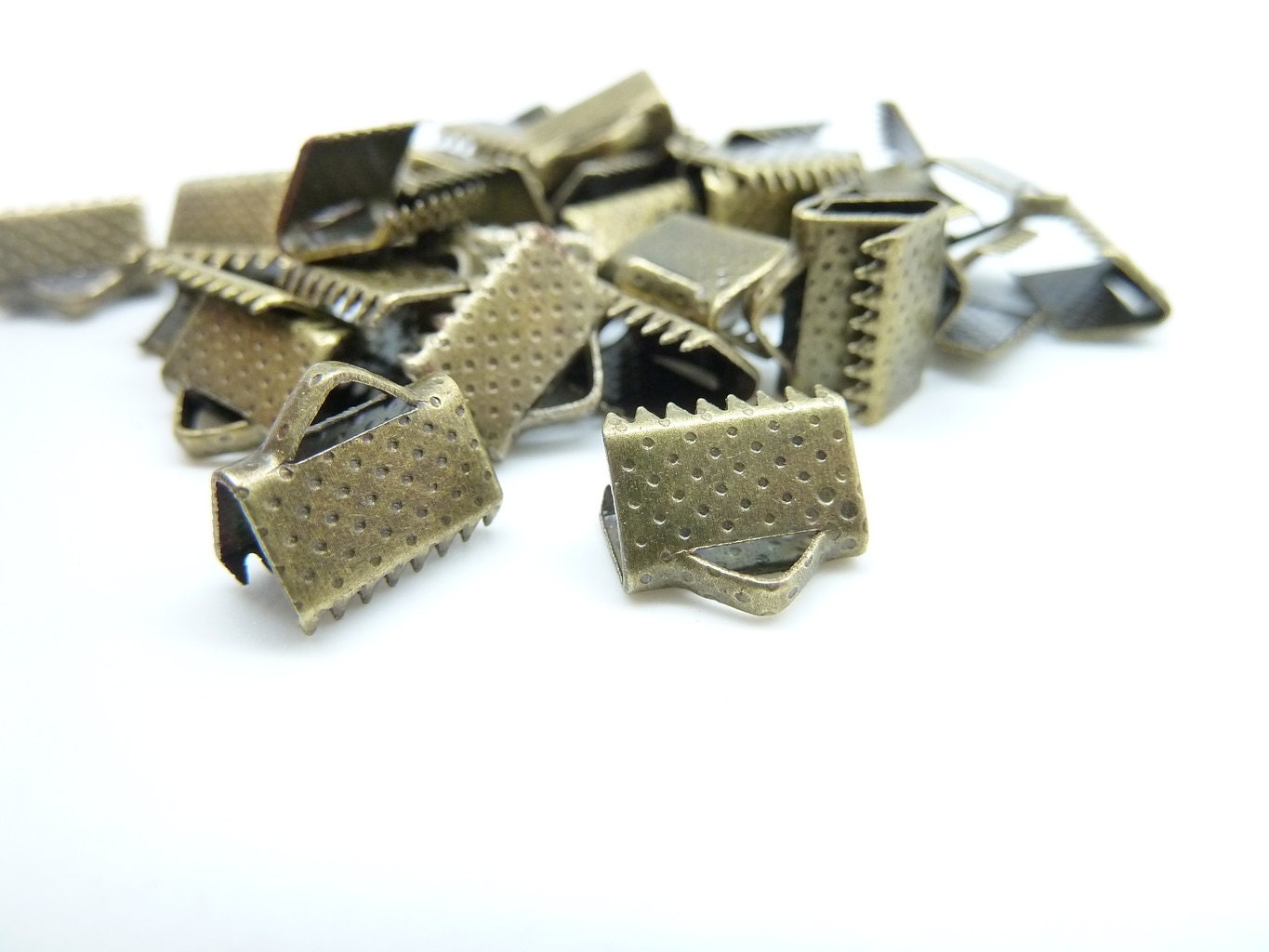 50pcs 10mm Antique Bronze Ribbon Ends Fastener Clasps - Etsy