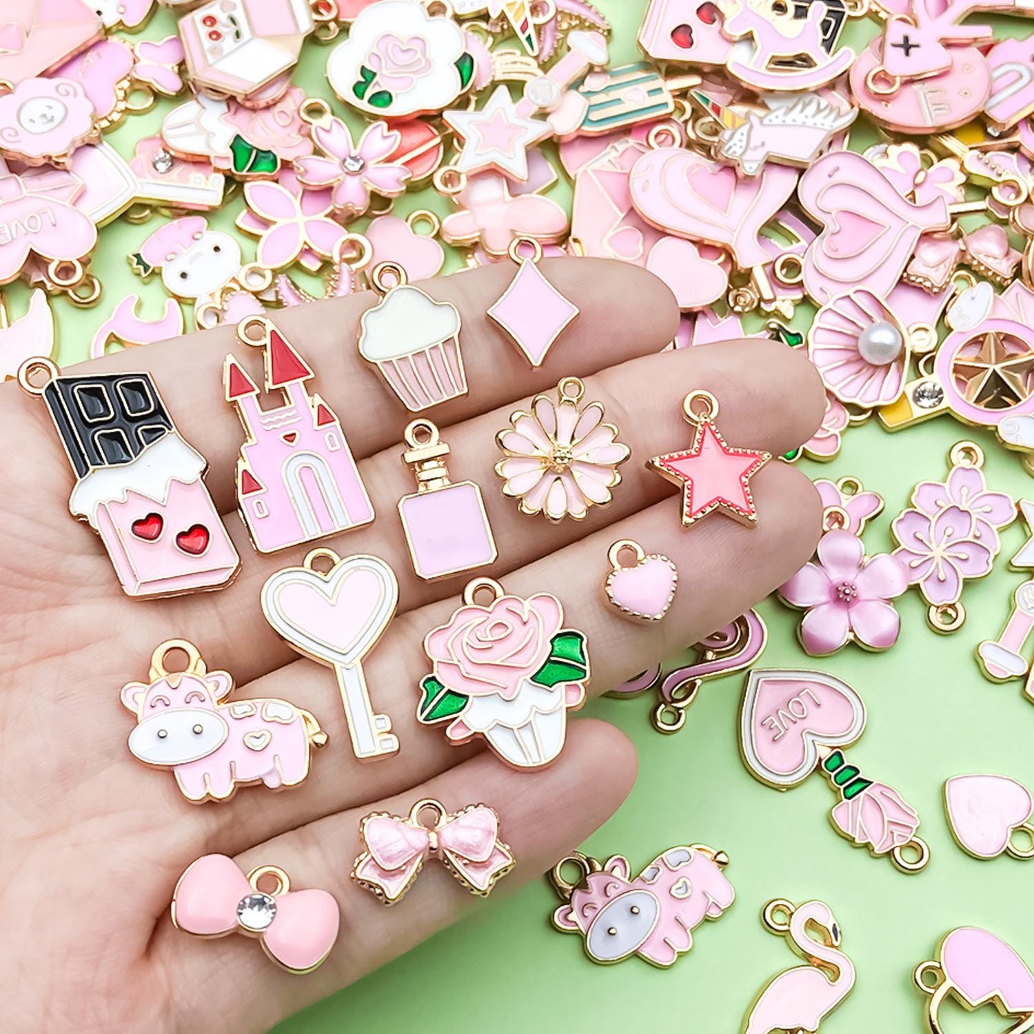 20/50/100pcs Random Mix Bulk Wholesale Lot Assorted Style Gold Enamel ...