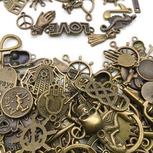 Random Mix 20/30/50pcs Antique Bronze Mix Bulk Charms Pendant for DIY ...