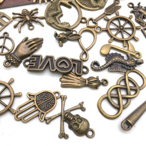 Random Mix 20/30/50pcs Antique Bronze Mix Bulk Charms Pendant for DIY ...