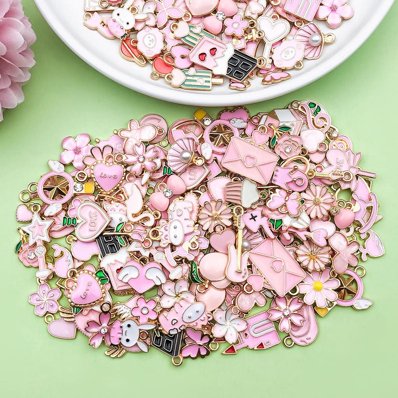 20/50/100pcs Random Mix Bulk Wholesale Lot Assorted Style Gold Enamel ...