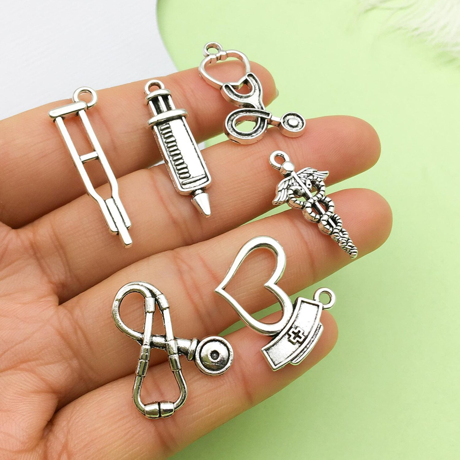 40pcs Mix Bulk Nurse Charms Stethoscope Charms Antique Medical Charms ...