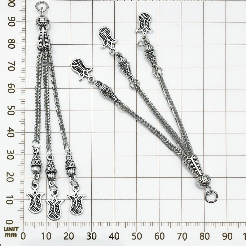 5pcs Tibetan Metal Tassel Bag Pendant Key Chain Tassel Charm Flower ...
