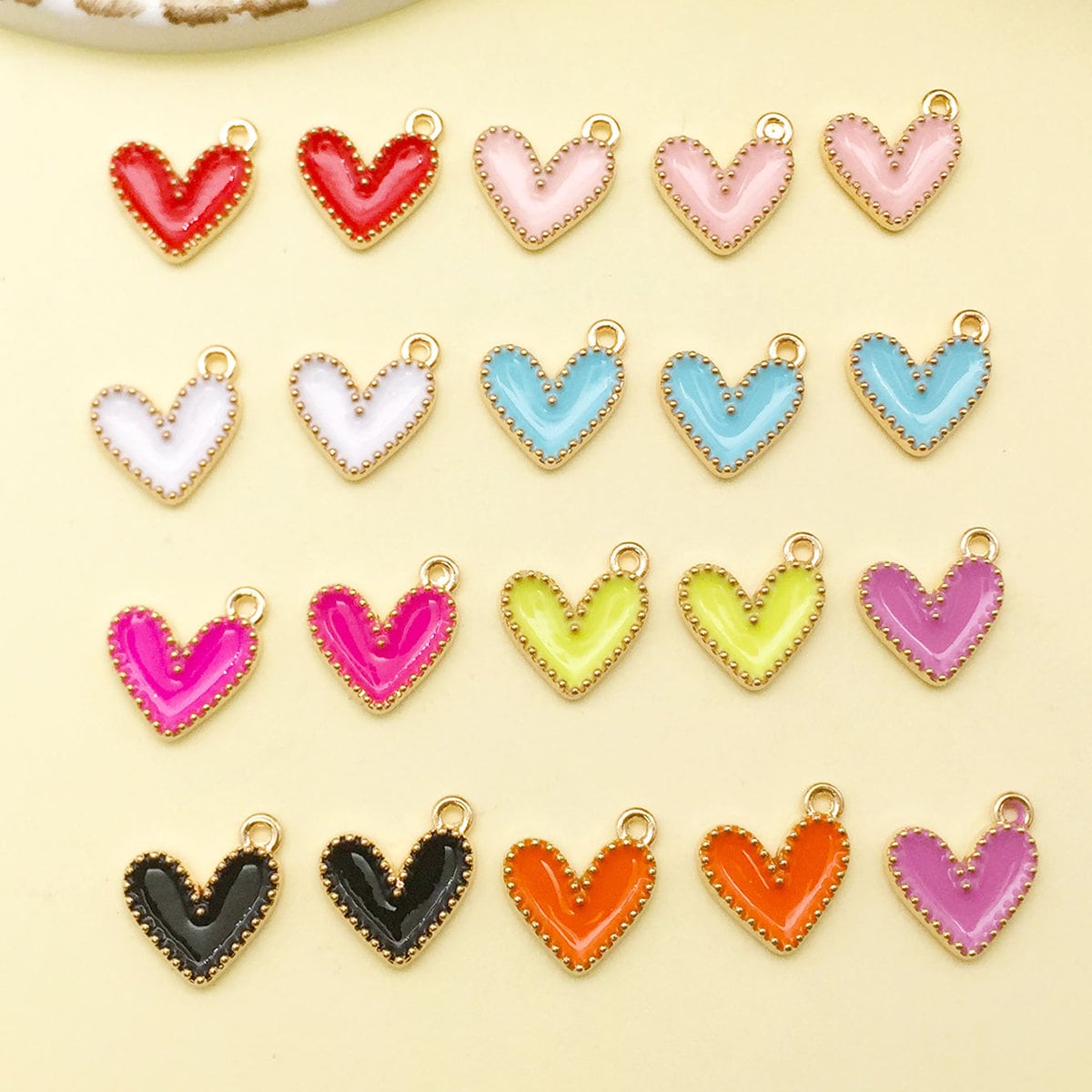 20pcs Mix Colors Enamel Mini Heart Charm,cute Love Earring Pendant ...
