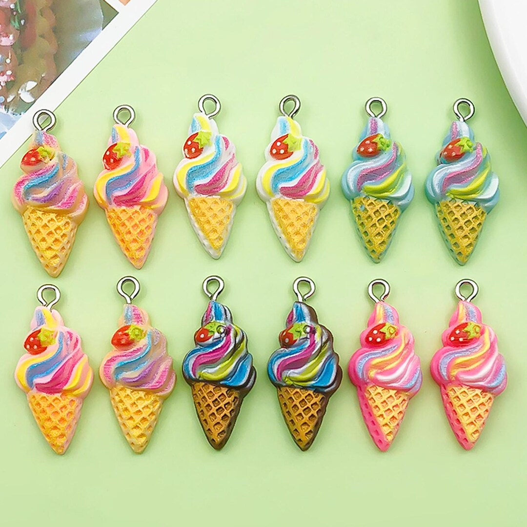 12/20pcs Resin Cute Milkshake Ice Cream Charms Kawaii Charms, Cute ...