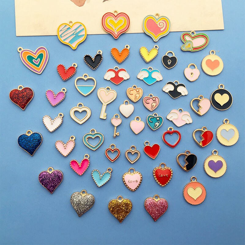 Heart Shaped Charms - Etsy