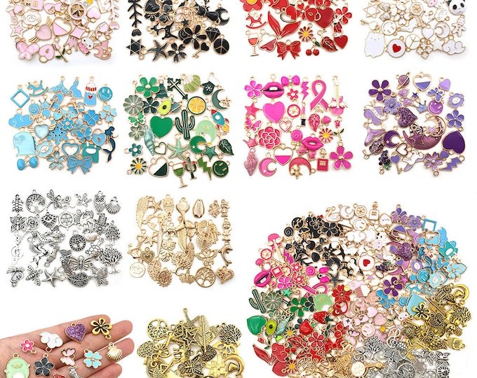 Mix 100PCS Silver Charms Jewelry Making Marine Life Charms Pendant for ...